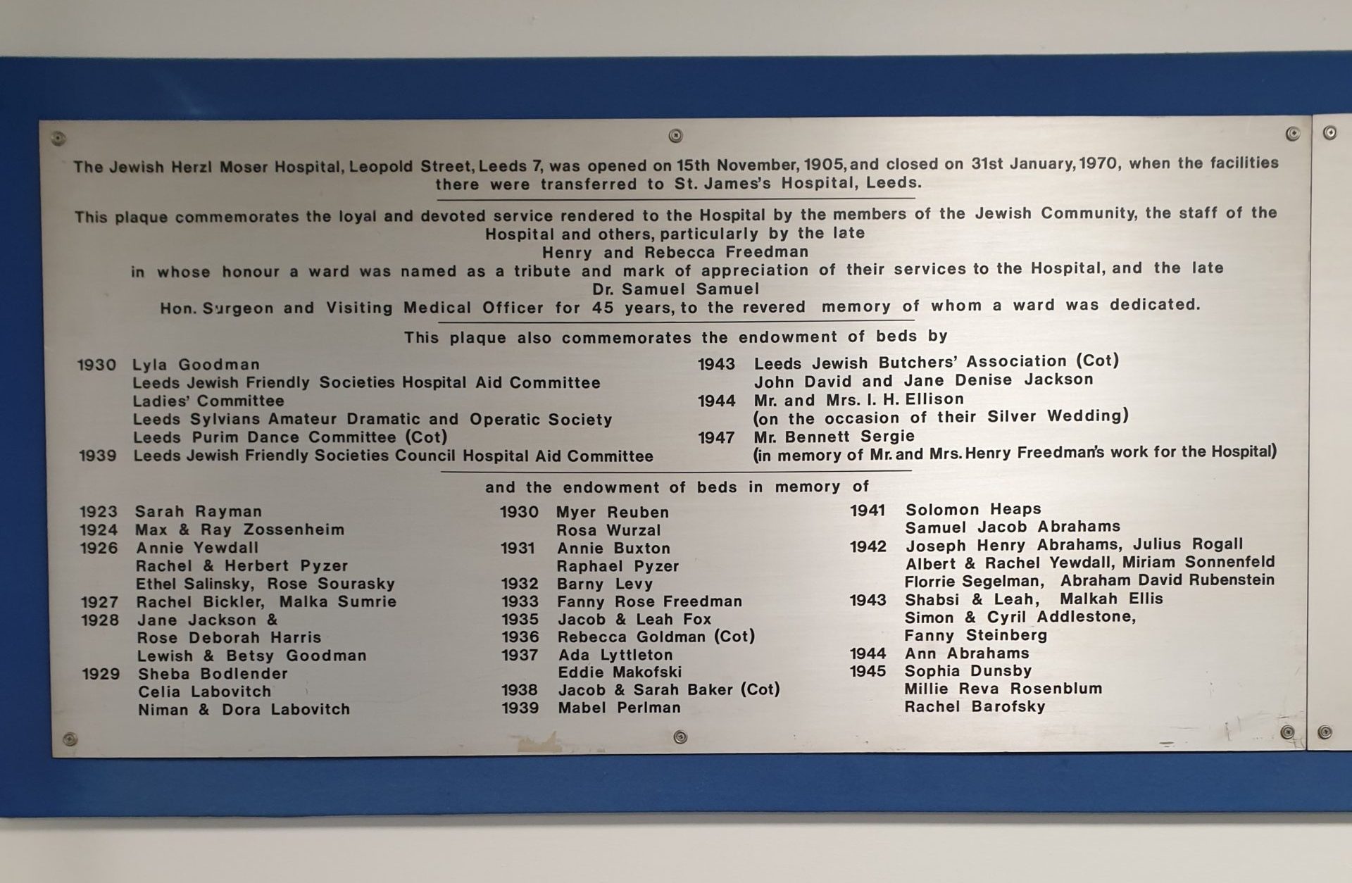 A Jewish Hospital for Leeds - Thackray Museum of Medicine